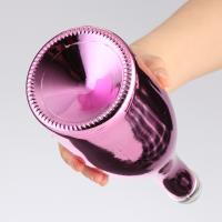 China Customized Logo Glass Collar Bottles for Hot Stamping Screw Cap Purple Champagne Wine for sale