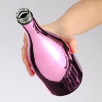 China Customized Logo Glass Collar Bottles for Hot Stamping Screw Cap Purple Champagne Wine for sale