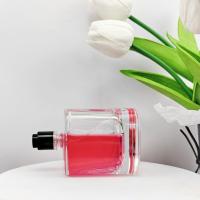 China 100ml 50ml Square Perfume Glass Bottle with Mist Sprayer Acid Etch Surface Handling for sale