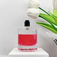 China 100ml 50ml Square Perfume Glass Bottle with Mist Sprayer Acid Etch Surface Handling for sale