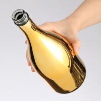 China 375ml 500ml 750ml Wine Bottle Electroplating Champagne Glass Bottle Sealed with Cork for sale