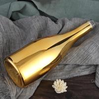 China 375ml 500ml 750ml Wine Bottle Electroplating Champagne Glass Bottle Sealed with Cork for sale