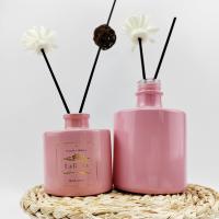 China Matte Pink Glass Round Bottom Diffuser Bottle 150ml 200ml with Eco-friendly Material for sale