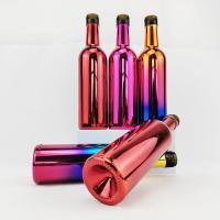 China Custom Colored Champagne Bottles 500ml Empty Glass Wine Bottles With Custom Cork for sale