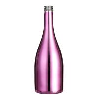 China Custom Capacity Matte Pink Silver Gold Blue Silver Electroplated Champagne Bottle 750ml with Cap for sale