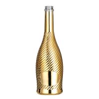 China Custom Capacity Matte Pink Silver Gold Blue Silver Electroplated Champagne Bottle 750ml with Cap for sale