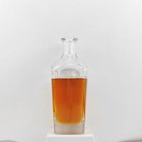 China 500M L Square Transparent High White Glass Wine Bottle With Lid for Juice Proper for sale