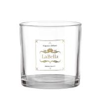 China 200ml 300ml Glass Candle Jars with Metal Lid Luxury Glossy Internal Painting Black White for sale