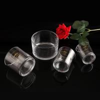 China 200ml 300ml Glass Candle Jars with Metal Lid Luxury Glossy Internal Painting Black White for sale