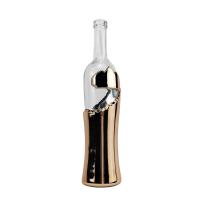 China Glass Collar Hot Stamping 750ml Irregular Electroplating Liquor Whiskey Brandy Bottle for sale