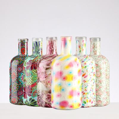 China 250ml/500ml/700ml/750ml/1L Glass Products for Wine Super Flint Empty Round Vodka Bottle for sale