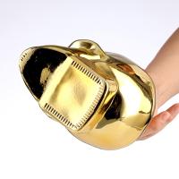 China Rubber Stopper Skull Shape Glass Bottles Golden Electroplate Luxury Wine Customized Logo for sale