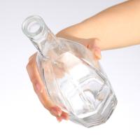 China Octagonal Diamonds Glass Juice Bottle Customized Logo Beverage Clear Hot Stamping Welcom for sale