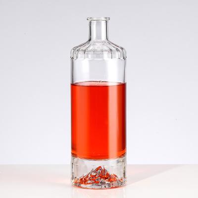 China Base Material Glass Cork Sealing 200ml 375ml 500ml Clear Bottle for Gin Tequila Rum for sale