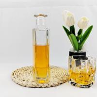China Flat Square Whiskey Vodka Rum Tequila Gin Spirits Glass Bottle with Cork Sealing Type for sale