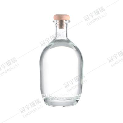 China Hot Stamping 350ml 550ml 750ml Glass Wine Bottle with Cork Clients' Specific Requirements for sale