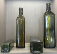 China 100ml 250ml 375ml 500ml 750ml Dark Green Cylinder Olive Oil Glass Bottles with Aluminum Cap for sale