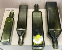 China 100ml 250ml 375ml 500ml 750ml Dark Green Cylinder Olive Oil Glass Bottles with Aluminum Cap for sale