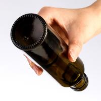China Glass Products Round Shape 750ml 1L100ml 250ml 500ml Olive Oil Bottle Clear Antique Green for sale