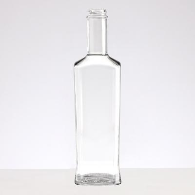 China Clear 1L Square Glass Bottle for Alcohol Spirits Liquor Whisky Gin 750ml 1000ml 200ml for sale