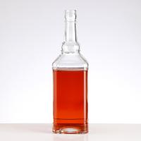 China Clear 1L Square Glass Bottle for Alcohol Spirits Liquor Whisky Gin 750ml 1000ml 200ml for sale