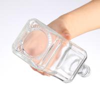 China Clear 1L Square Glass Bottle for Alcohol Spirits Liquor Whisky Gin 750ml 1000ml 200ml for sale