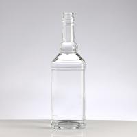 China Clear 1L Square Glass Bottle for Alcohol Spirits Liquor Whisky Gin 750ml 1000ml 200ml for sale