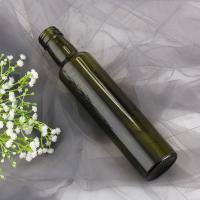 China Customer's Choice 500ml Cylindrical Green Condiment Glass Bottles for Olive Oil 250ml for sale