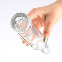 China Clear 750ml Tequila Empty Wine Bottle with Lid and Hot Stamping Surface Handling Tesla for sale