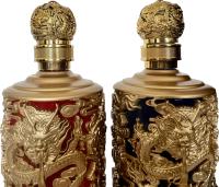 China Provided Freely Glass Bottle Cover for Liquor Bottles Dragon and Phoenix Bottle Set for sale