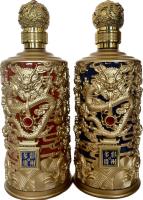 China Provided Freely Glass Bottle Cover for Liquor Bottles Dragon and Phoenix Bottle Set for sale