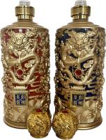 China Provided Freely Glass Bottle Cover for Liquor Bottles Dragon and Phoenix Bottle Set for sale