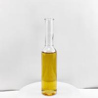 China Acceptable Customer's Logo Clear Color Long Neck 50ml 100ml Glass Oil Bottle with Cork Cap for sale