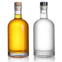 China Collar Material Clear Glass Body Material Glass 500ml Airtight Cork Cap Bottle for Liquor for sale
