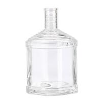 China High Weight Square Clear Empty Glass Bottles for Liquor 250ml 500ml Extra Flint Embossed for sale