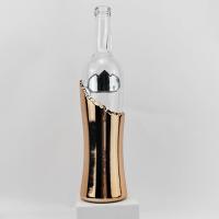 China Collar Material Glass Tall Round Long Neck Glass Bottle Ice Wine 750ml 1L Made in Cork Top for sale