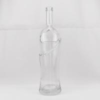 China Collar Material Glass Tall Round Long Neck Glass Bottle Ice Wine 750ml 1L Made in Cork Top for sale