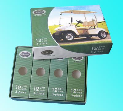 China Golf Ball Paper Box Packaging PVC Window , Box Packaging For Golf Ball for sale