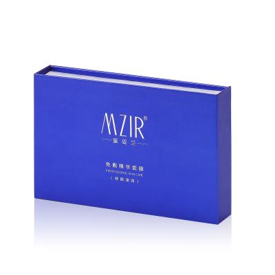 China Skin Care Products Box Packaging Blue Color Paperboard Cardboard Cosmetic Boxes for sale