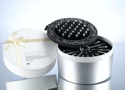 China Round Shape Silver Color Hot Stamping Cardboard Material Boxes for Skin Care Products Packing for sale