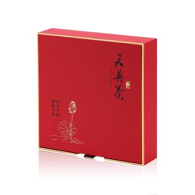 China Red Color Printing Book Shape Magnet Cardboard Box  for Tea Packaging for sale