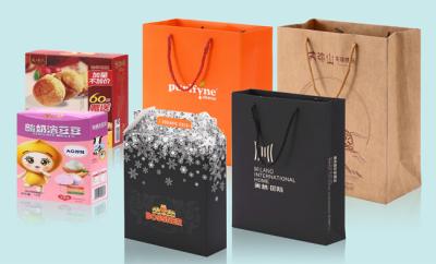China Brand Logo Gold Foil Hot Stamping Kraft Paper Material Custom Printing Paper Shopping Bags for sale