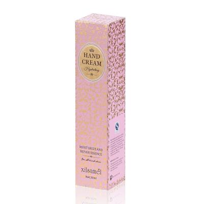 China Silver Color Art Paper Gold Hot Stamping Colorful Printed Fold-able  Boxes for Hand Cream Cosmetic  Packing for sale