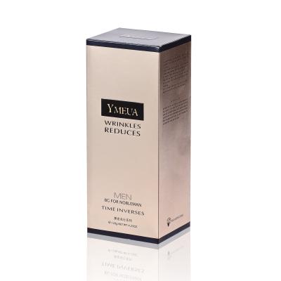 China Hot Sales Men Skin Care Cosmetic Packing Box Silver Color Foil Paperboard Material Boxes for sale