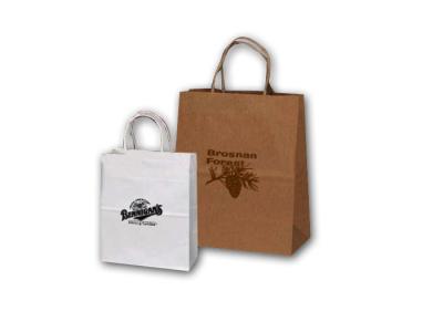 China White Kraft Paper Bag , Custom Printing Paper Bags , Paper Shopping Bag for sale
