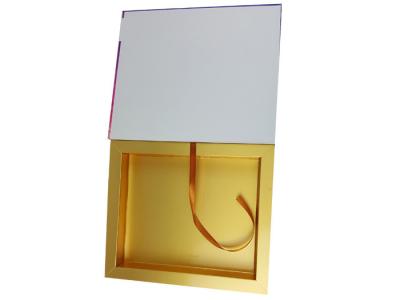China Book Shape Structure Gold Color Cardboard Material Moon Cake Food Packing Paper Box Printing with Gold Ribbon for sale