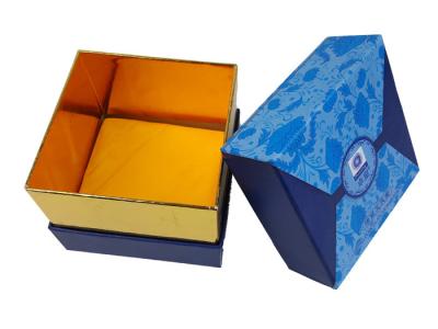 China 157G Gloss Art Paper Gluing 1800G Cardboard Material Blue Color Printing Lid Bottom Structure Box for  Food Packaging for sale