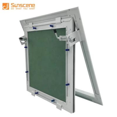China Modernist Minimalist Aluminum Drywall Ceiling Access Hatch Light Aluminum Contrasted Color Moisture White Access Tiles for sale