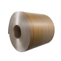 China Pine Wood Grain Color Coated Aluminum Coil 1100 3003 5052 20-25 Micron Front Coating for sale