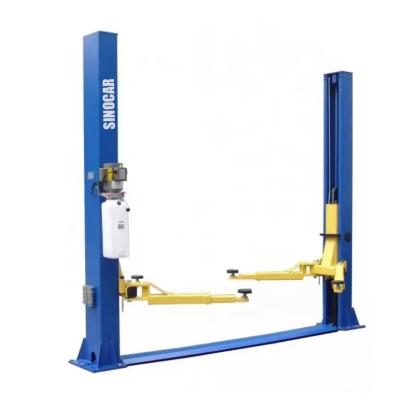 China 4 Ton CE Floor Car Two Post Lift Manual Unlock 2 Poles Car Elevator Car Lifting Machine for sale
